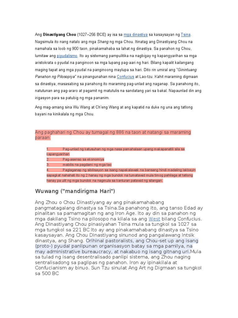 mga dinastiya sa china - philippin news collections