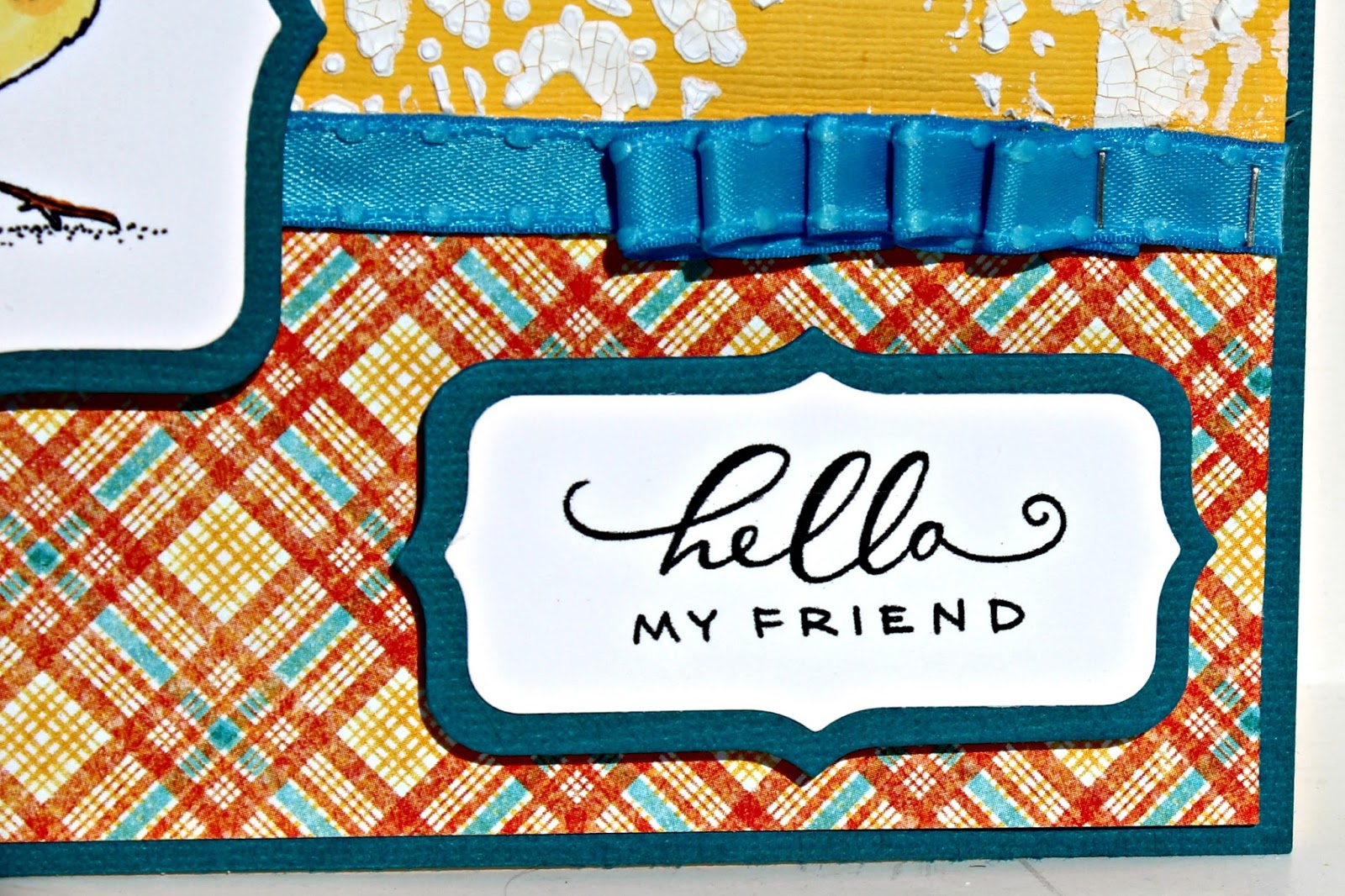 Pam Bray Designs: A Girl with Flair: Hello My Friend Card with Stampendous