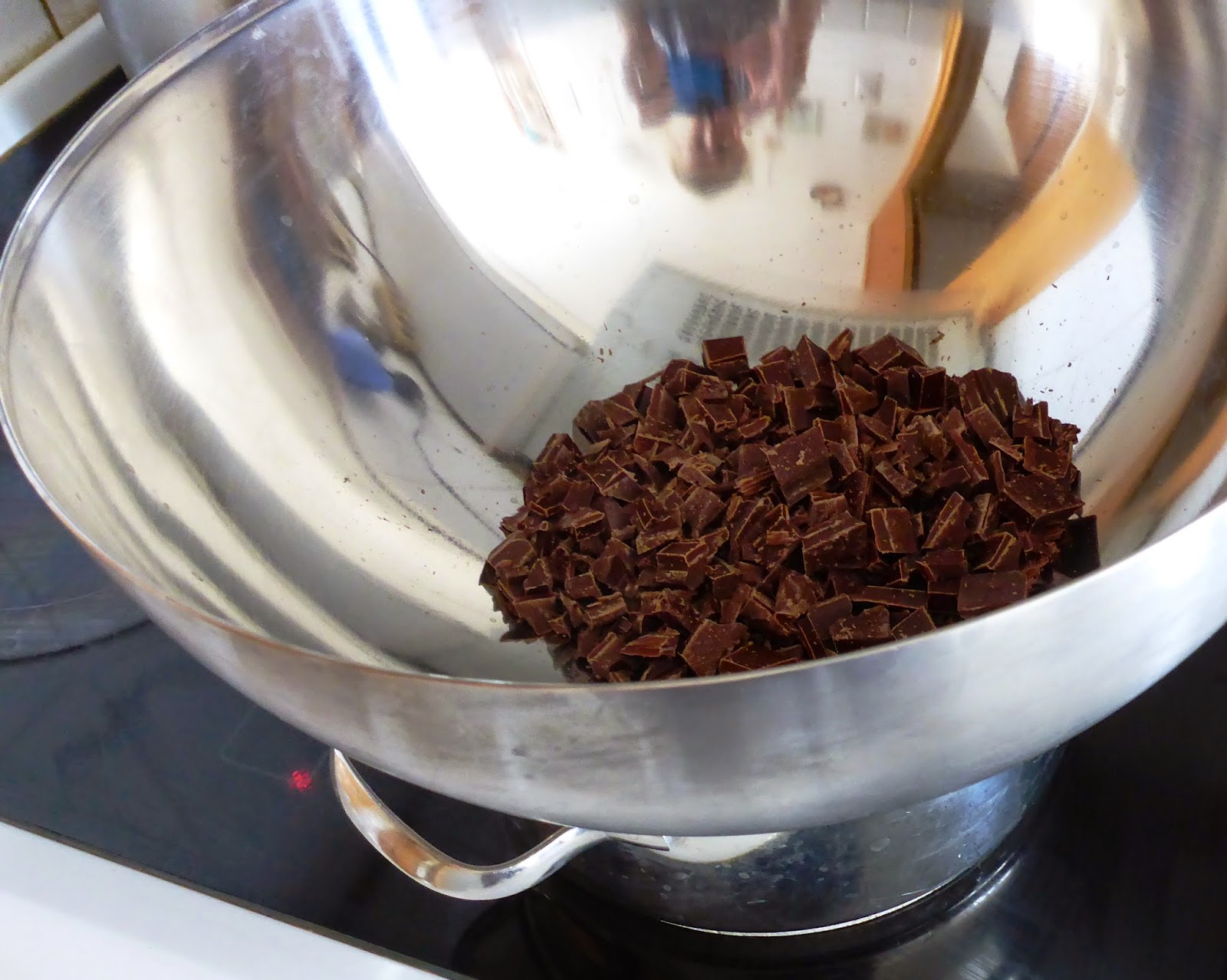 Tempering chocolate (Caramel and almond chocolates)