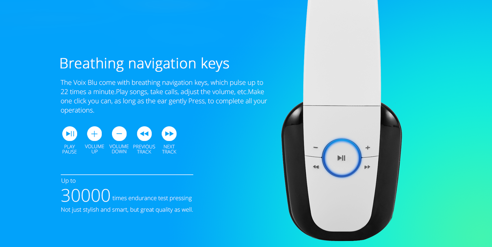 UMI Voix Blu Wireless Bluetooth Headphones with CSR8670 Chip / HiFi 40 ...