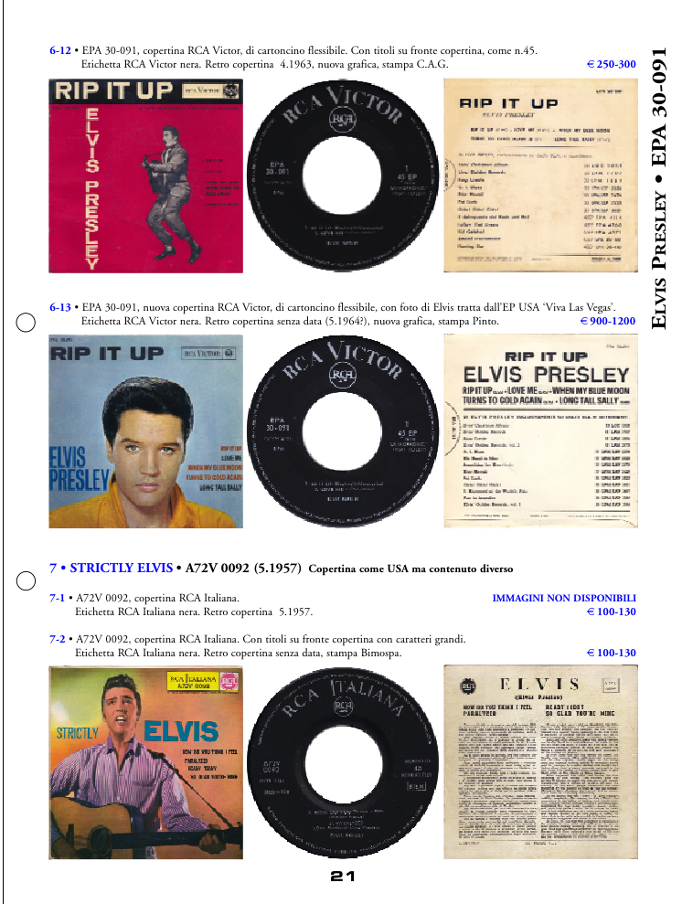 ELVIS PRESLEY - MADE IN ITALY: ELVIS PRESLEY inserto Extended Play ...