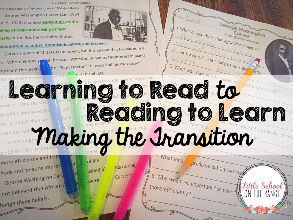 Little School on the Range: "Learning to Read" to "Reading to Learn ...