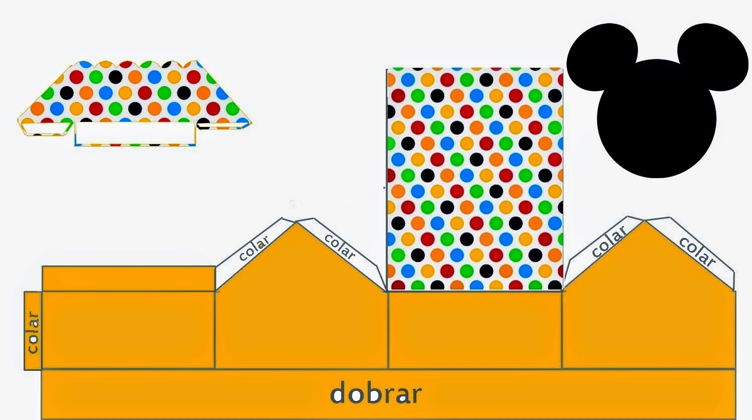 Mickey Mouse: House shaped Free Printable Box. - Oh My Fiesta! in english