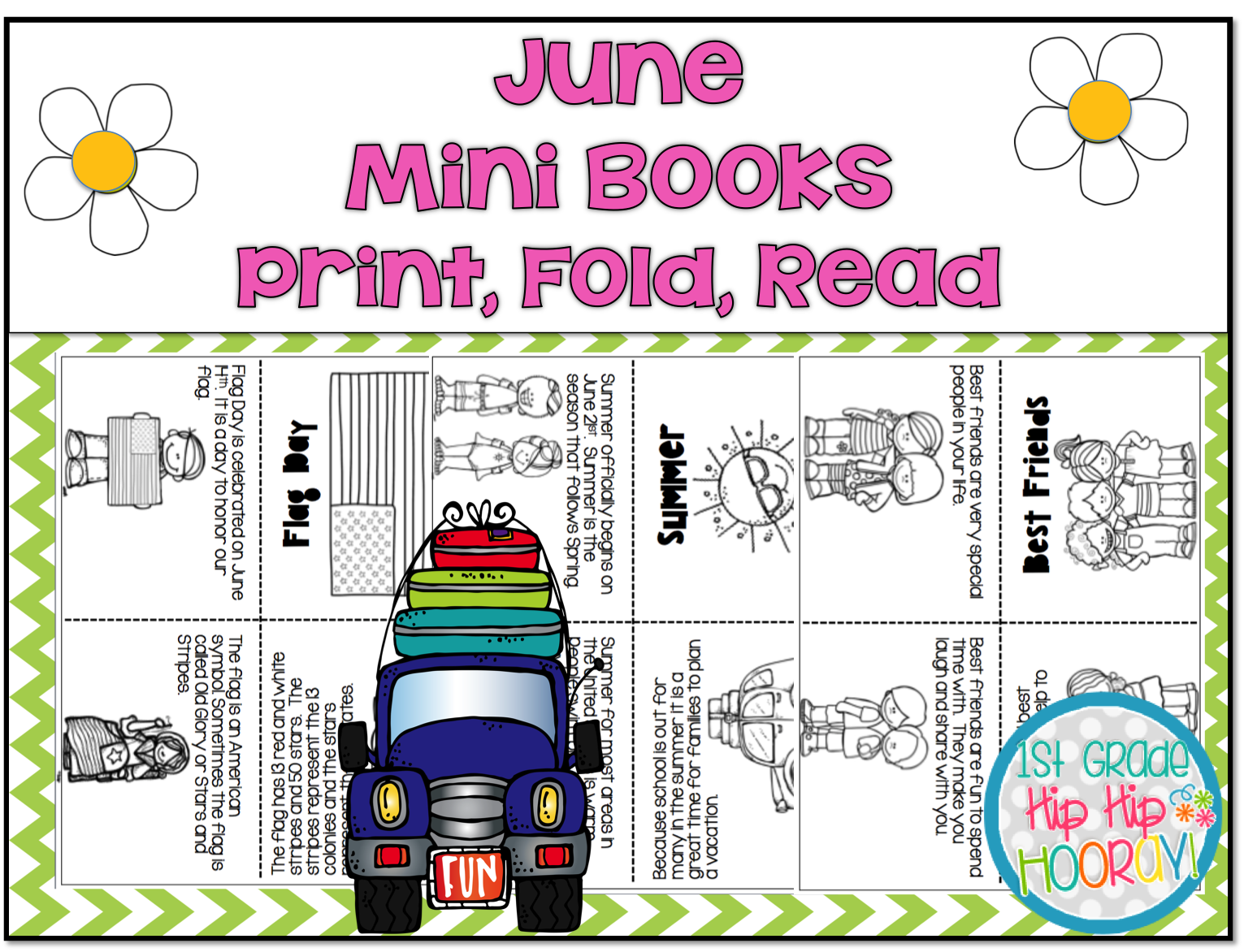 1st Grade Hip Hip Hooray!: June Mini Books