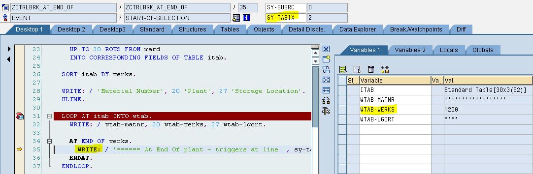 SAP ABAP 4 Tutorial: Control Break - AT END OF Statement