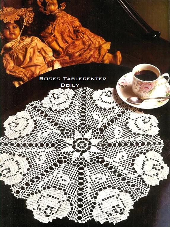 Pink Rose Crochês: Roses Filet