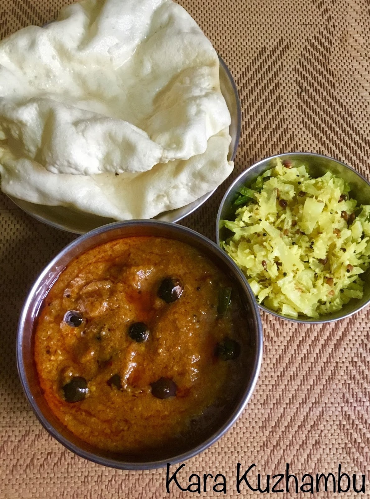 Kara Kuzhambu | Kara Kuzhambu with Sundakkai Vathal