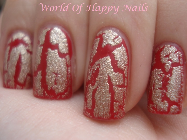 World Of Happy Nails: NOTD - Red in Gold