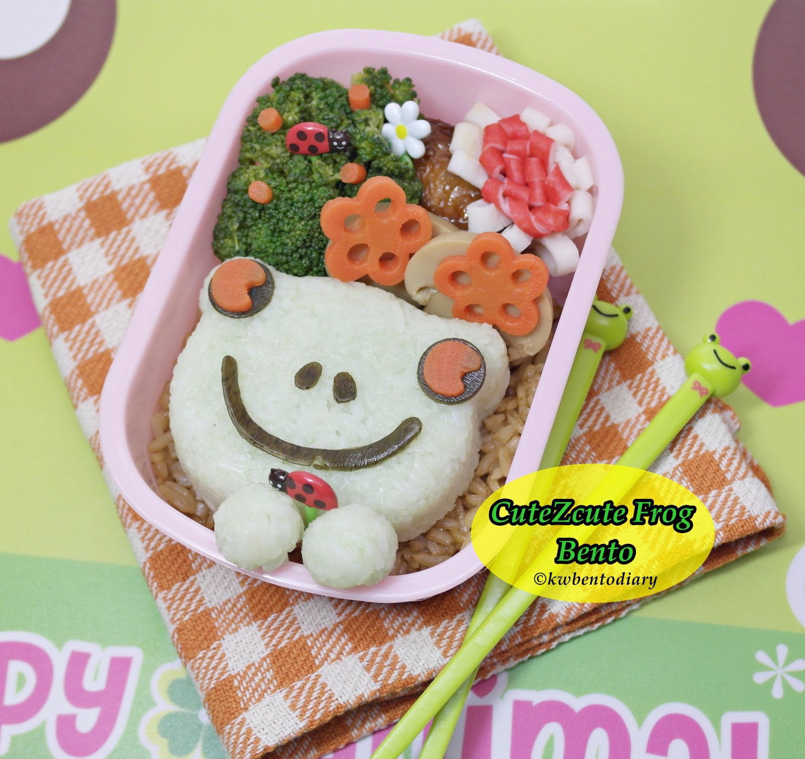 Karenwee's Bento Diary: Bento#July02~CuteZCute Frog Kyaraben