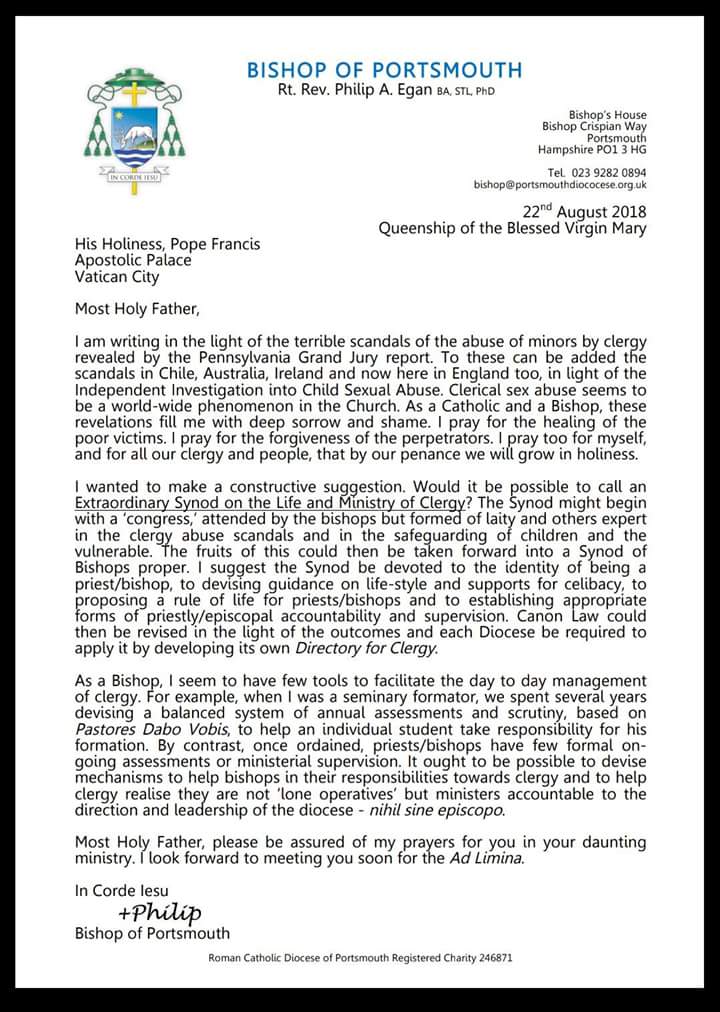 Young catholic adults Latest News: Bishop Egan's Excellent Letter to ...