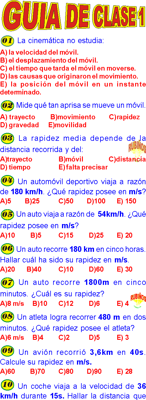 MRU EJERCICIOS CON RESPUESTAS DE MOVIMIENTO RECTILÍNEO UNIFORME PDF