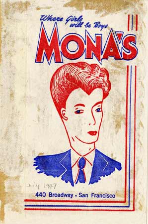 Napkin from Mona's "Where Girls will be Boys"