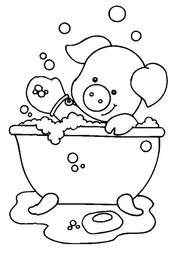 Planse de colorat si fise pentru copii: PORCUL - PLANSE de colorat cu ...