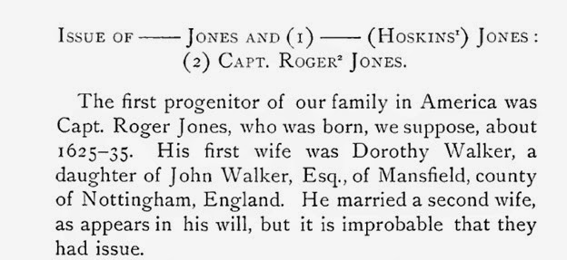 Jeannette's take on life: THE GENEALOGY OF CAPTAIN ROGER JONES 1625 ...