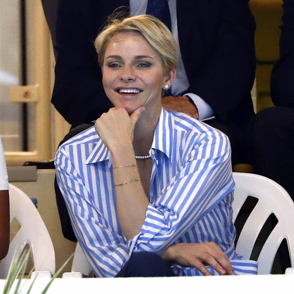 Princess Charlene & Prince Albert at Mare Nostrum swimming competition