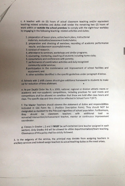 Department of Education Manila: TEACHING LOADS AND ASSIGNMENTS OF ...