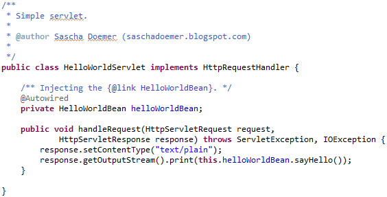 Sascha Dömer: Spring 3 - Bean Injection in Servlets