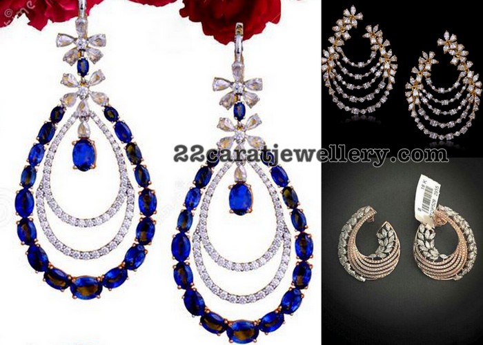 Large Diamond Hoops with Sapphires - Jewellery Designs