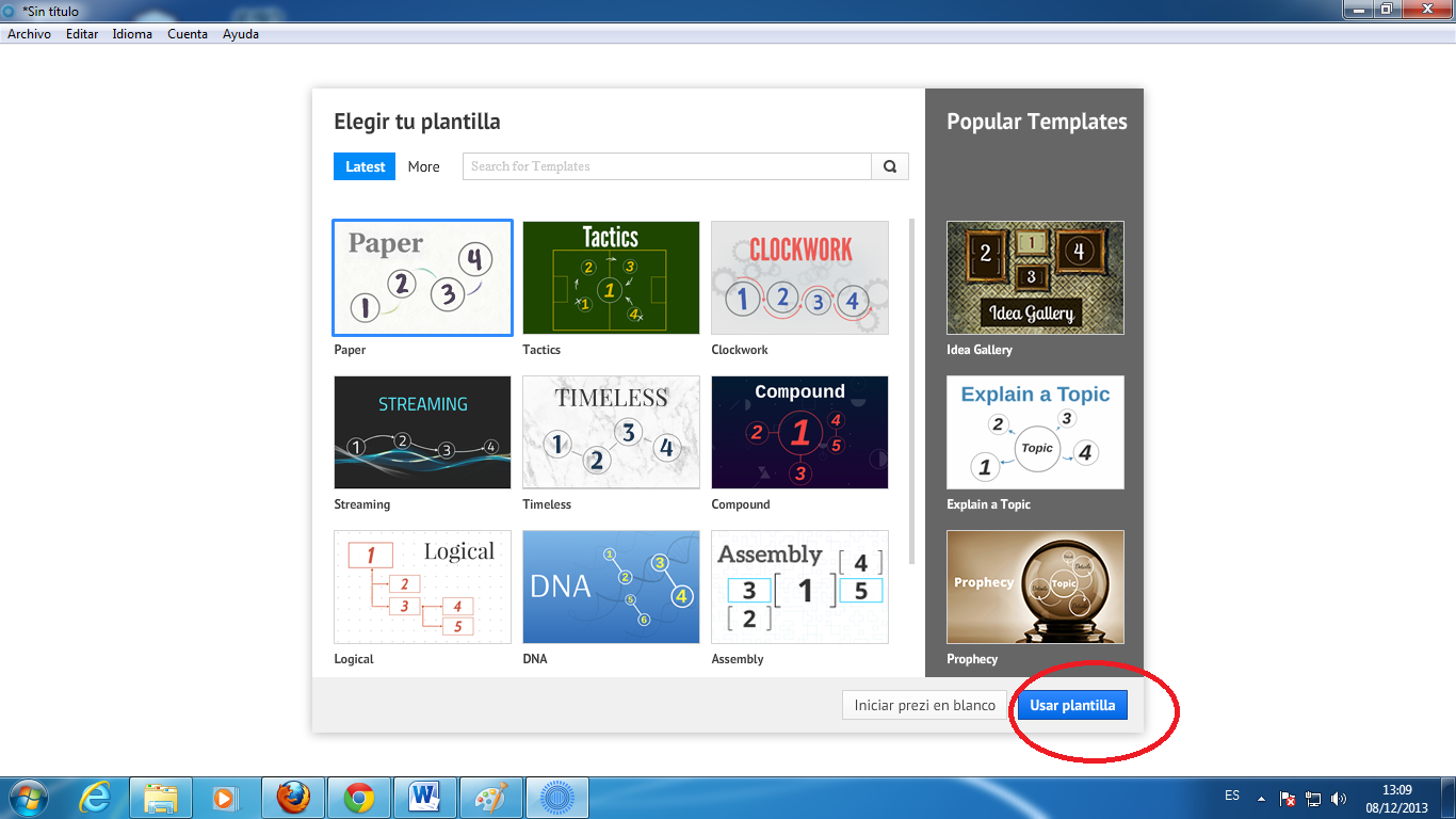 EVALUACION: MANUAL DE PREZI