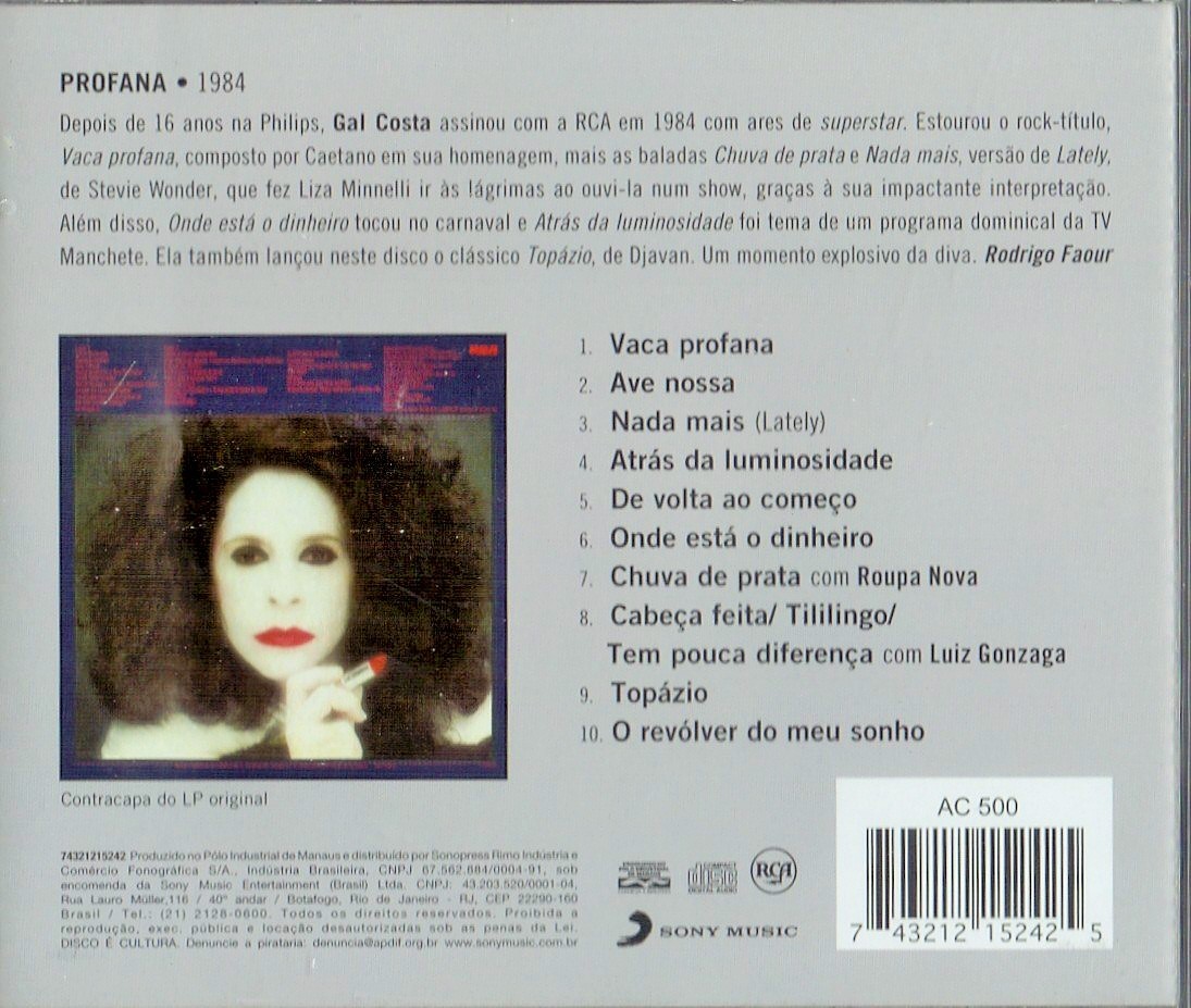 CANGULEIRO 10: GAL COSTA - GAL PROFANA (1984)