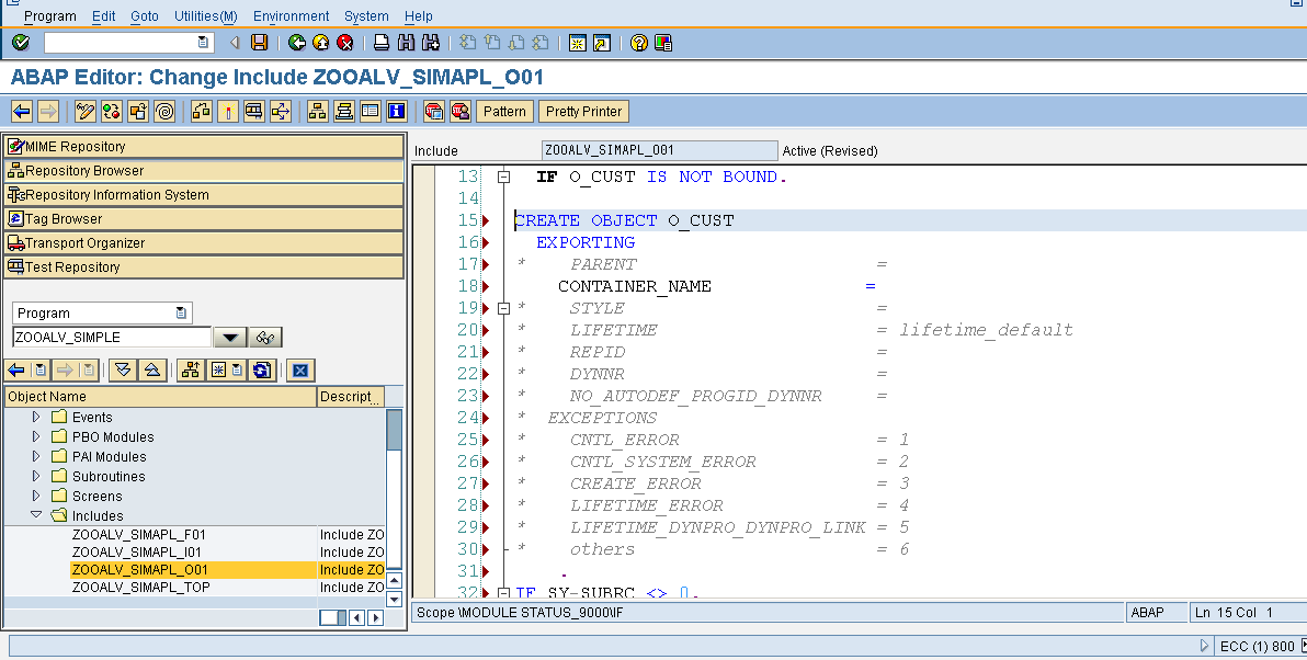 SAP TECH: Basic OO-ALV Report ( SE80 )