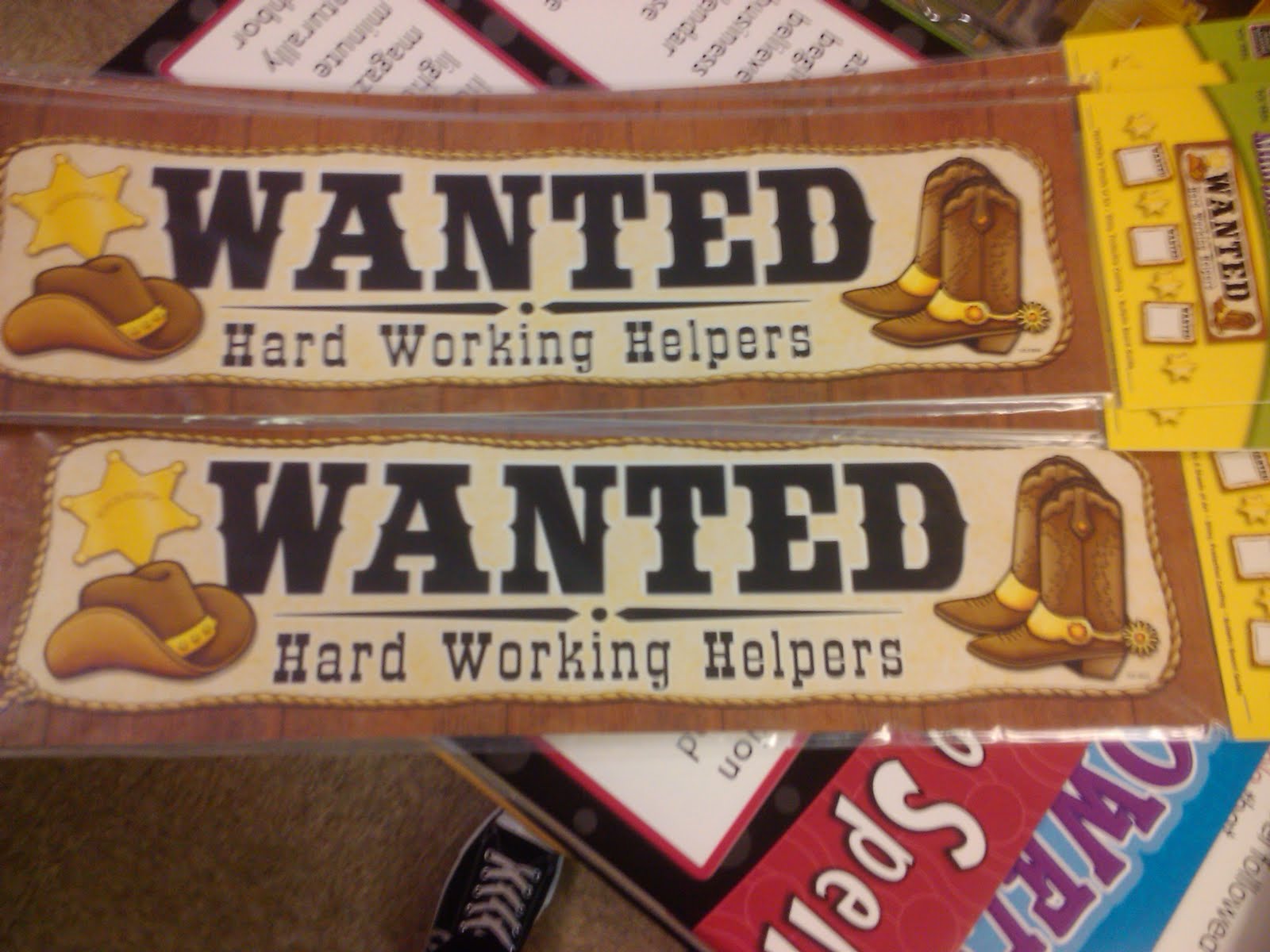 Education Works!: Wanted: Hard Working Helpers $6.99 (1 wanted sign, 8 ...