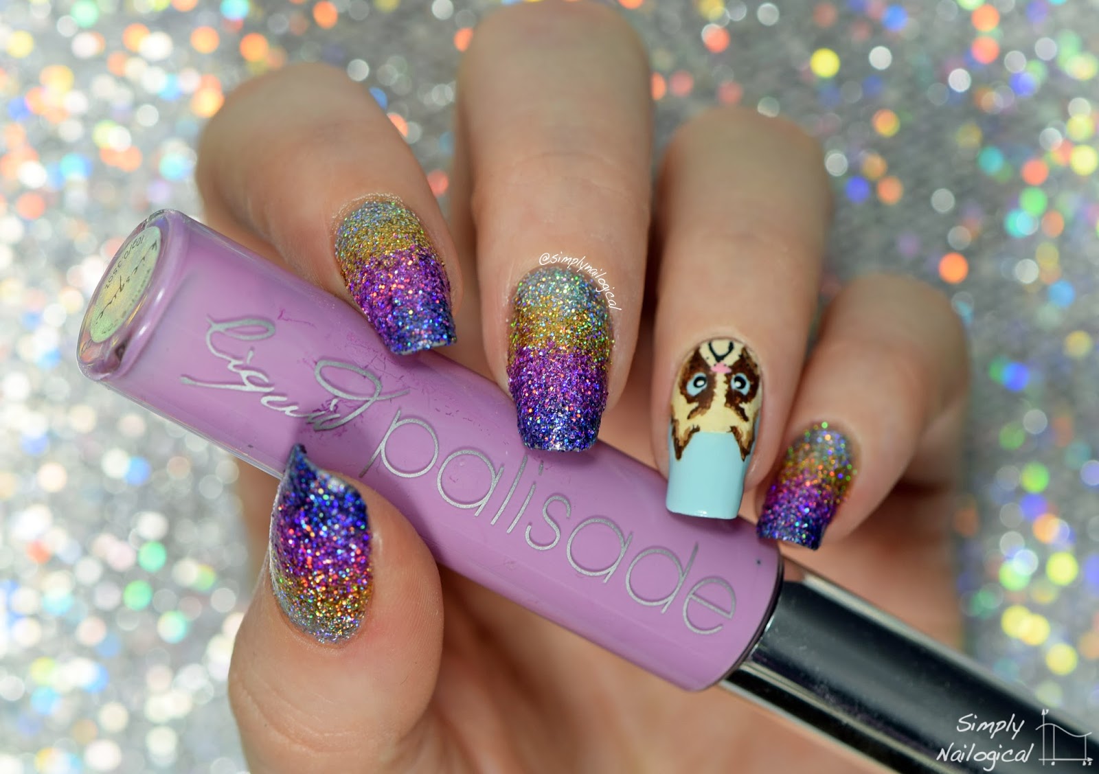 Simply Nailogical: Grumpy cat not a fan of holo glitter