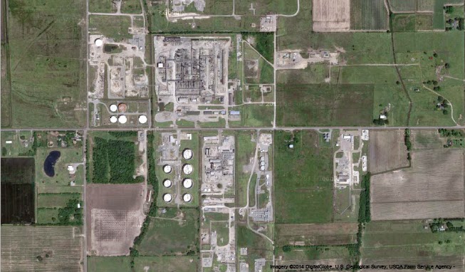 Satellite view of the Henry Hub facility in Louisiana. Google Maps