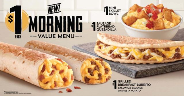 Taco Bell Testing $1 Breakfast Value Menu