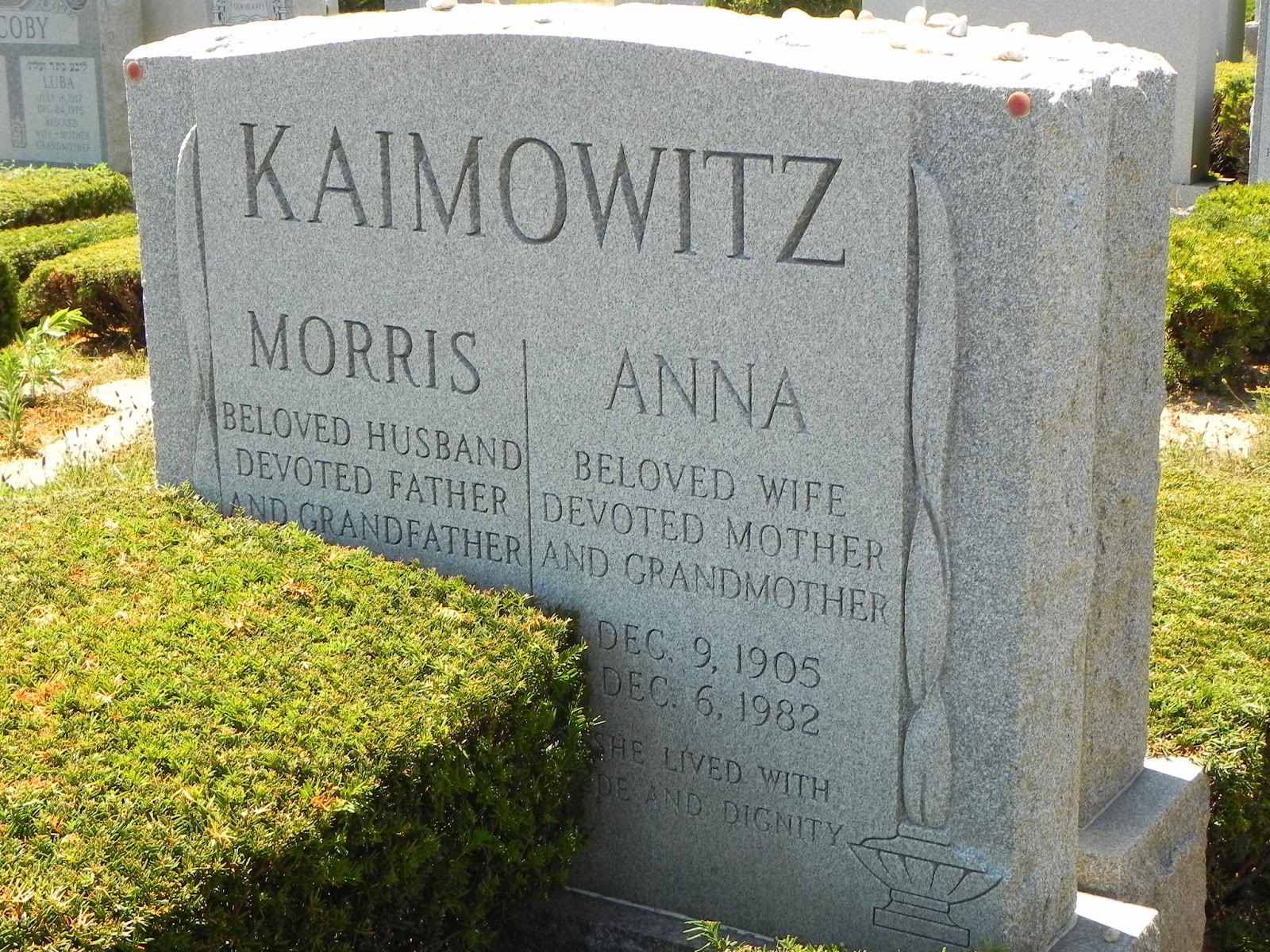 (going) The Extra Yad: Tombstone Tuesday: Morris and Anna Kaimowitz ...