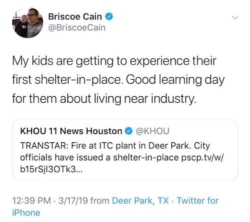 "Little Baby" Briscoe Cain shelter in place | Bay Area Houston