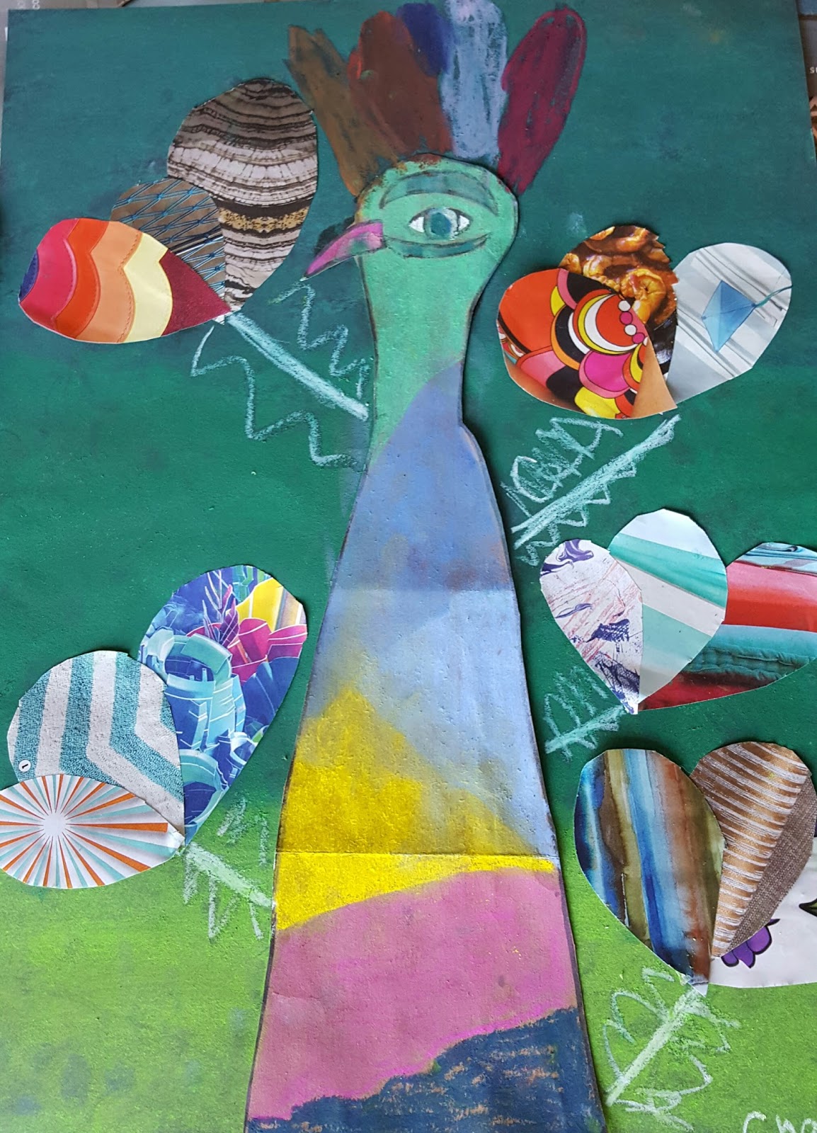 MaryMaking: Earth Day Peacock Collages