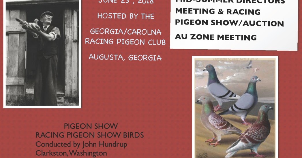 AMERICAN RACING PIGEON UNION: JOIN US ON JUNE 23, 2018 IN AUGUSTA, GEORGIA!
