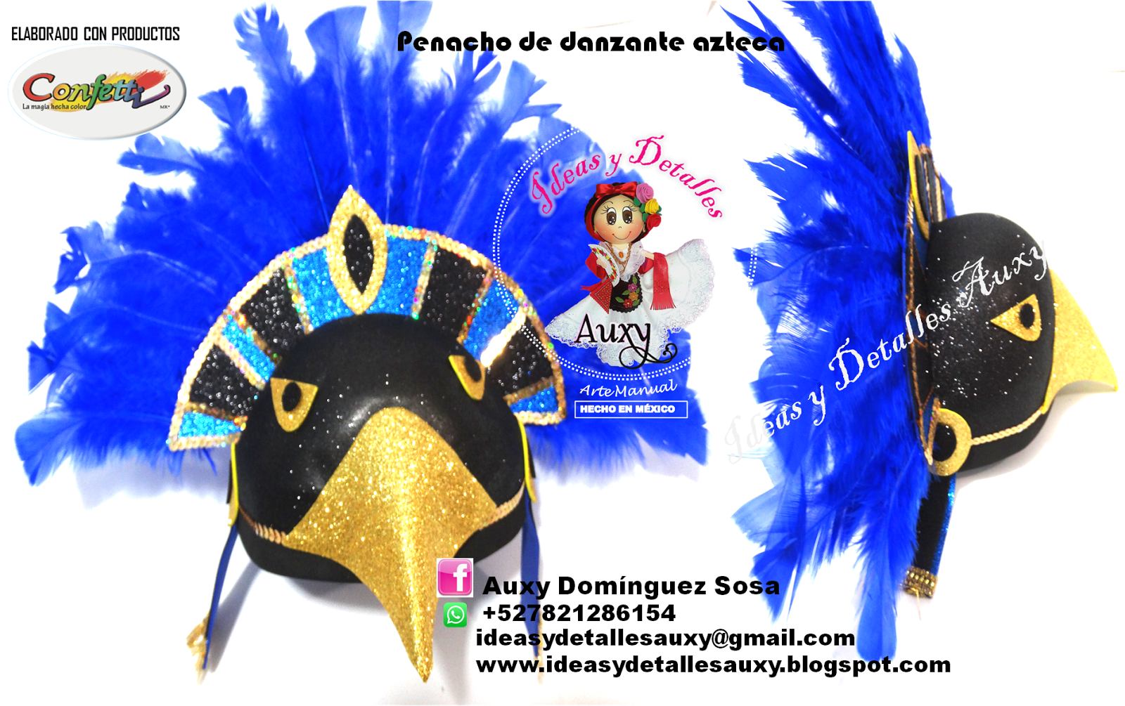 Ideas y Detalles Auxy: PENACHO AZTECA EN FOMI, DISFRAZ AZTECA FOMI ...