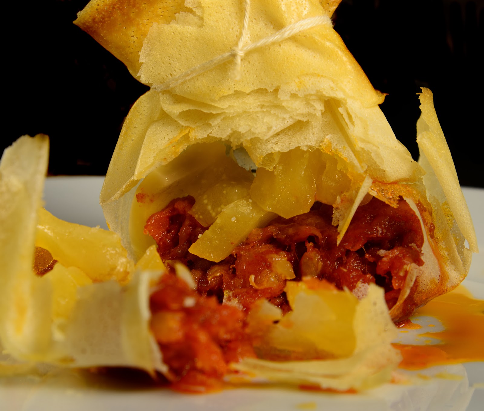 Mi caja de recetas: Saquitos de pasta brick con sobrasada