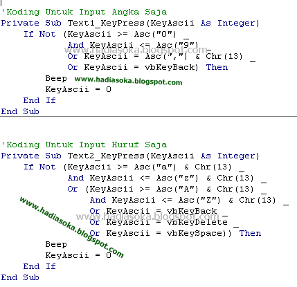 Koding Hanya Bisa Input Angka dan Huruf di VB - Programing, Software ...