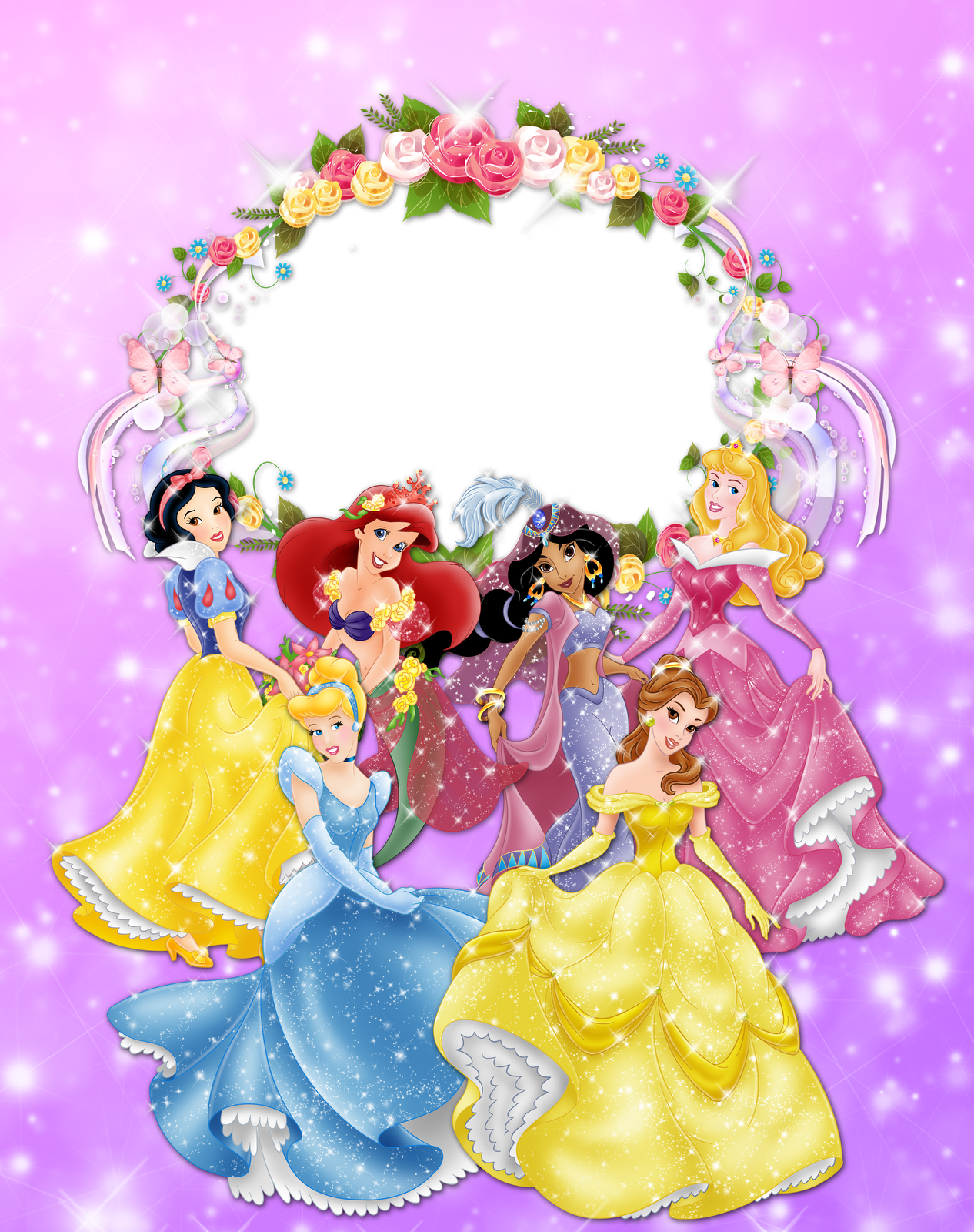 Nova coleção - frames princesas disney | Imagens para photoshop
