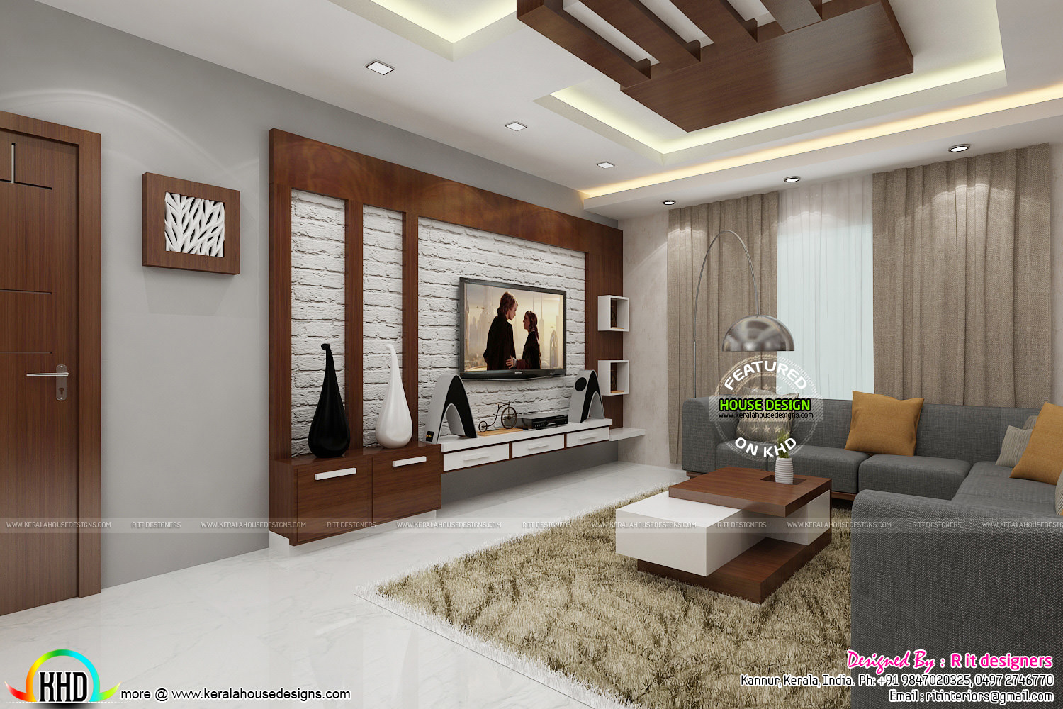 Posh living room interior - Kerala Home Design and Floor Plans - 9K ...
