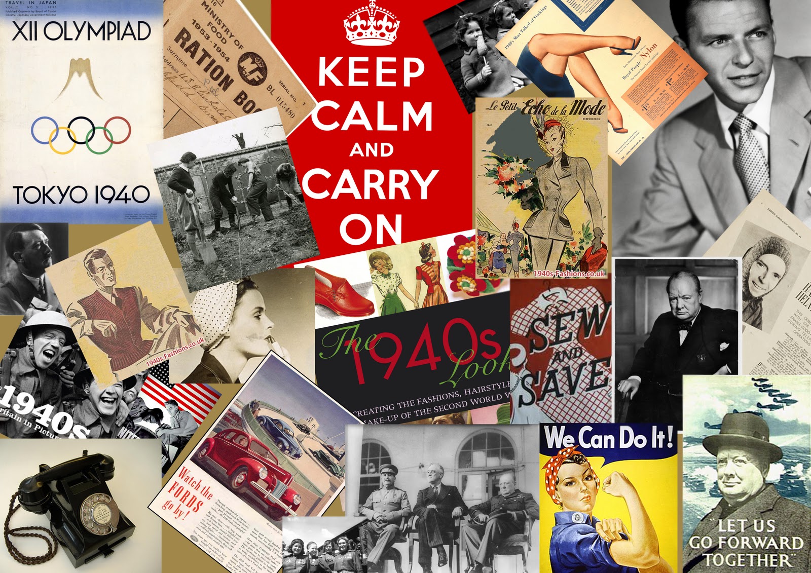 Research & Resource: mood board of the 1940s