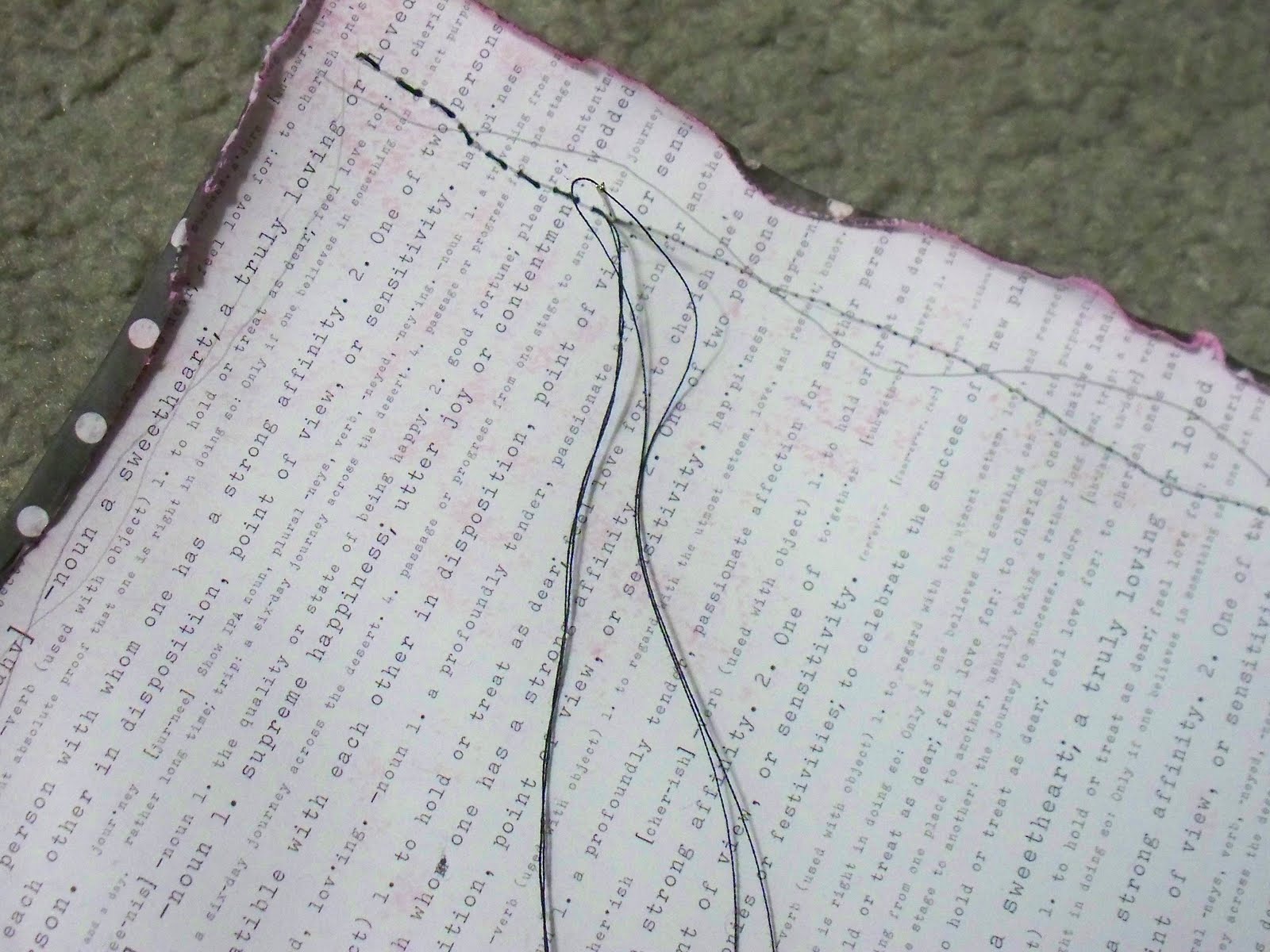 Cheryl's Passion : Tutorial - Hand stitching around the page