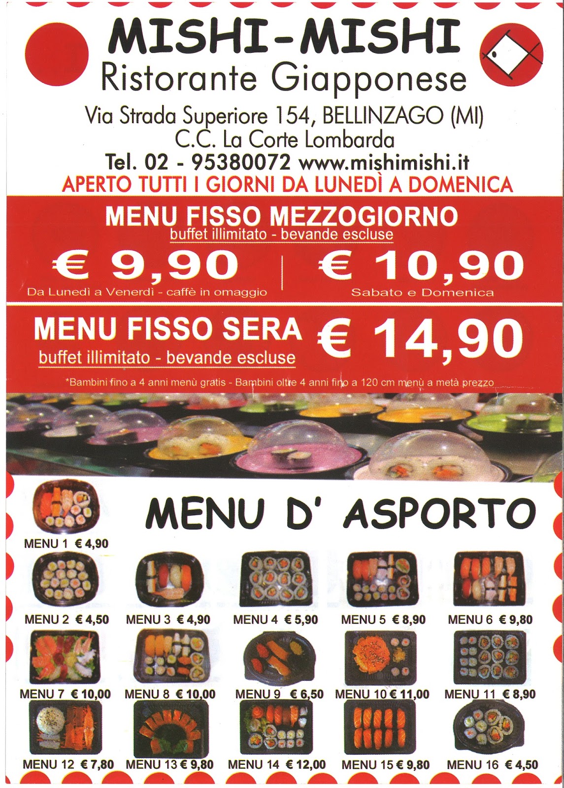 Menu e Prezzi: Menu del ristorante giapponese All you can eat Mishi ...