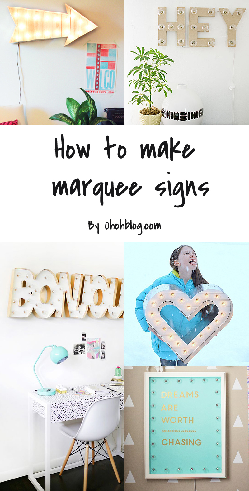 5 DIY to Try # Marquee signs - Ohoh Blog