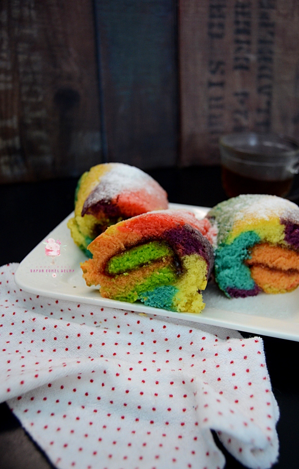 Rainbow Roll Cake | Dapur Comel Selma