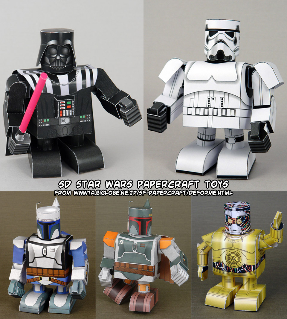 Ninjatoes' papercraft weblog: super-deformed Star Wars papercraft toys