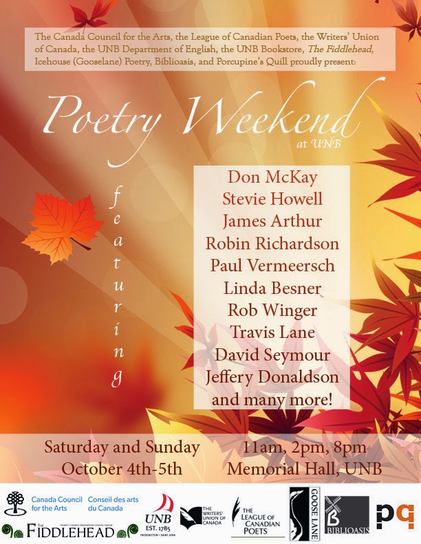 The Fiddlehead Blog: Upcoming Events: UNB Poetry Weekend & WFNB WordTravels