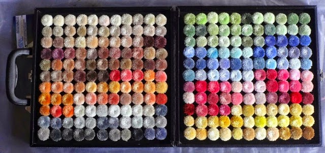 Color Pom Pom Box wool, viscose, silk, bamboo, cotton, nylon, acrylic ...