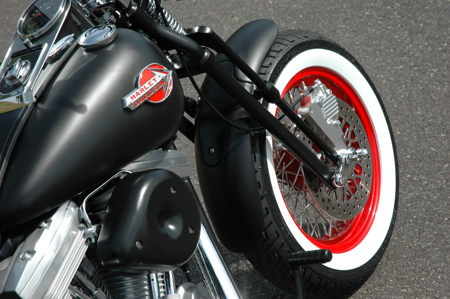 biker excalibur II: HARLEY POWERED RED WHEEL HOT ROD BOBBER by American ...