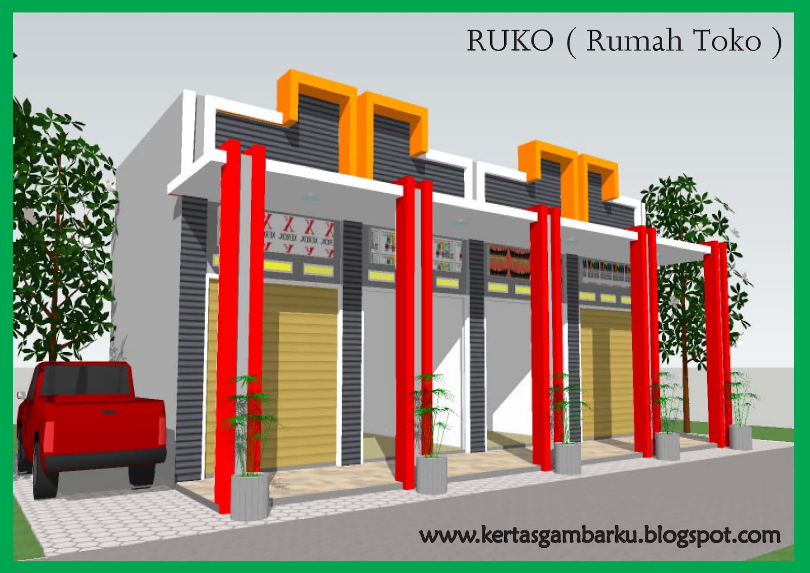 Coretan Seorang Drafter: Ruko (Rumah Toko) 1 Lantai ( Cikarang - Jawa ...