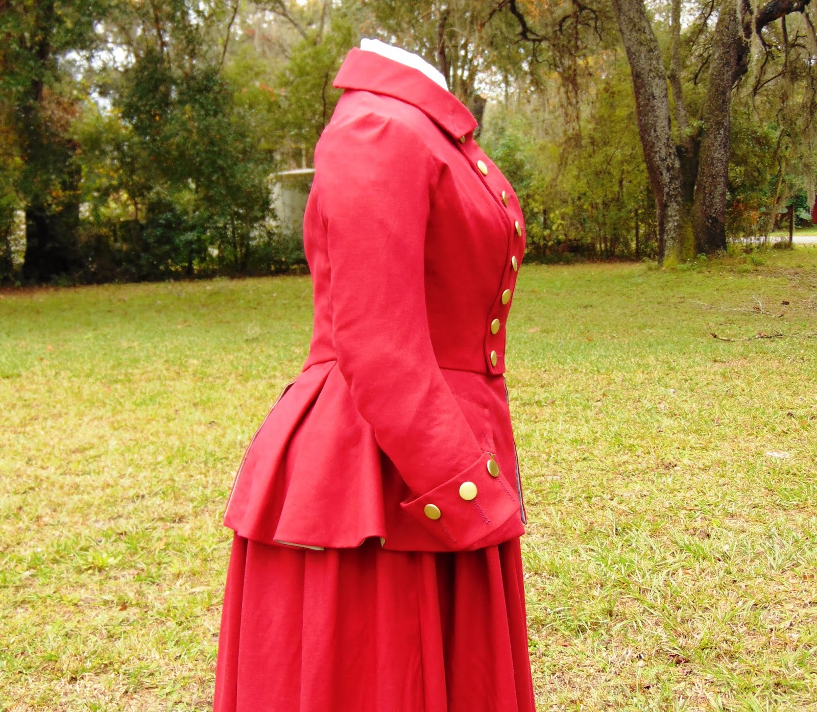 The Antique Sewist: JP Ryan Riding Habit - Red Linen