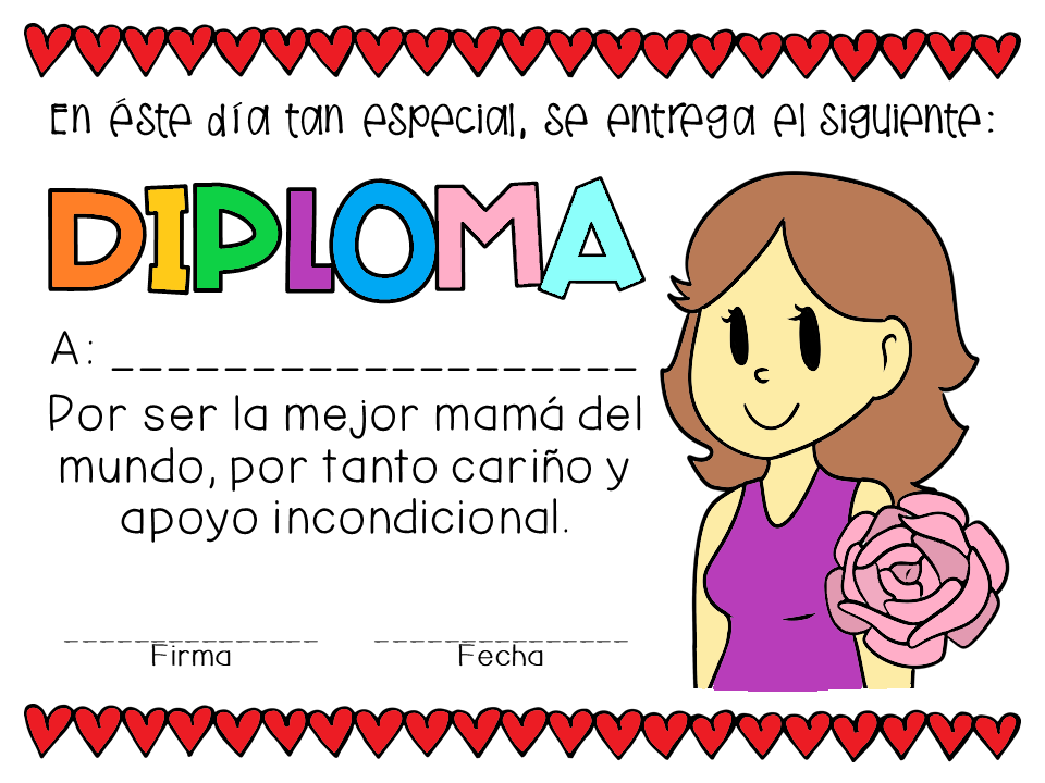 Diplomas para mamá | Materiales Zany